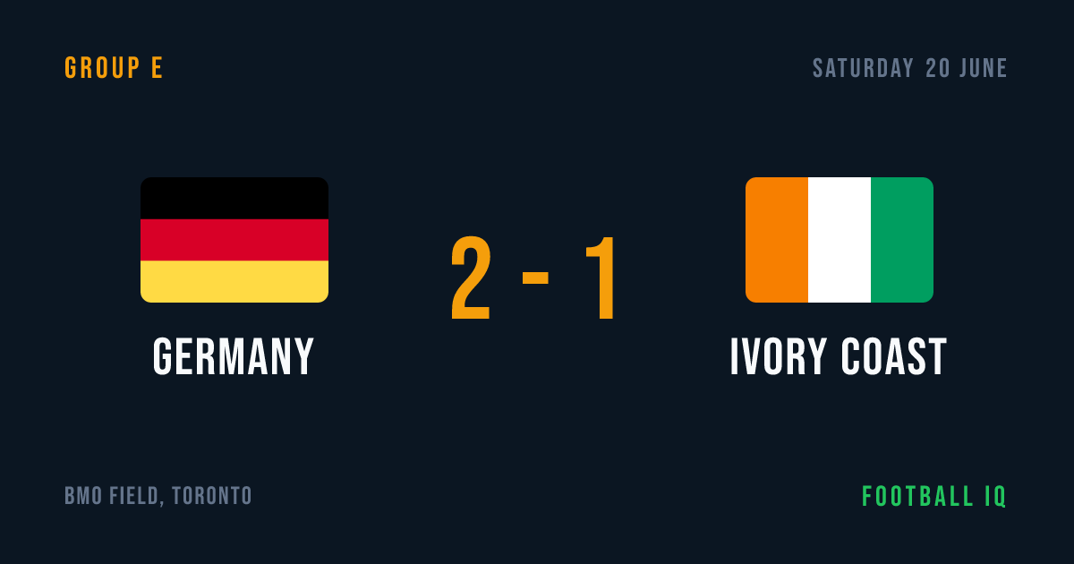 Germany 0-0 Ivory Coast Live | World Cup 2026